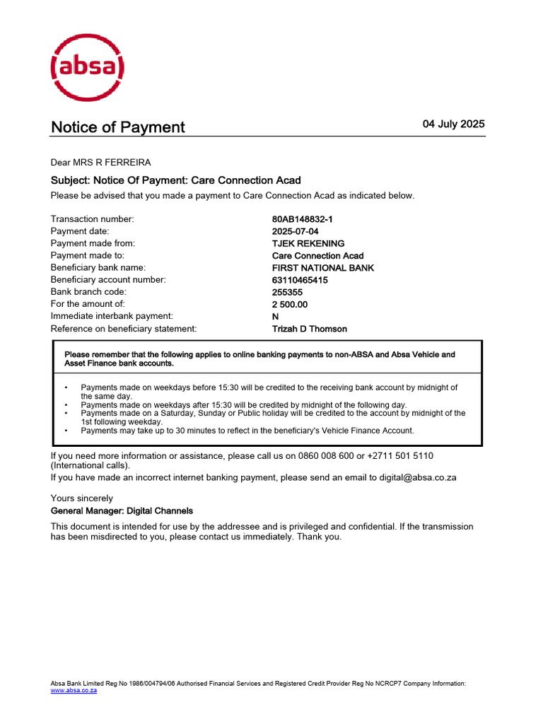 Absa - Trizah Dominic Thomson | PDF