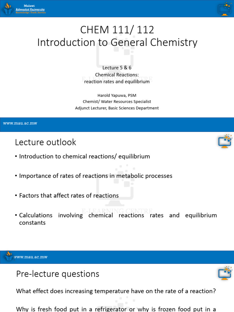 Chemical Reactions and Equilibrium Basics | PDF | Chemical Reactions ...