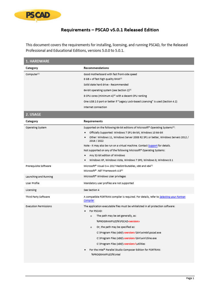 System Requirements For PSCAD v5-0-1 | PDF | Microsoft Windows | Windows Registry
