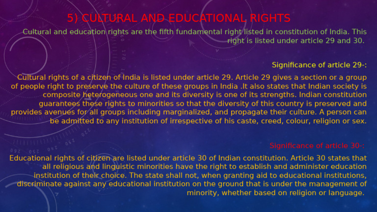 Cultural and Educational Rights in India | PDF
