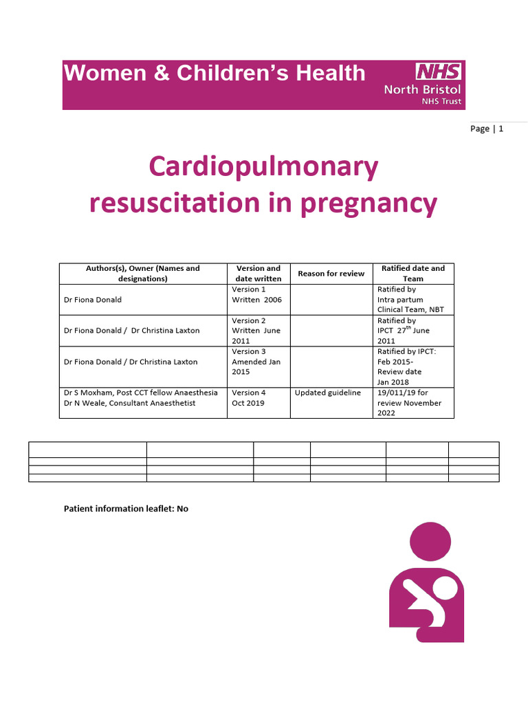 CPR Guidelines for Pregnant Patients | PDF | Childbirth | Diseases And ...