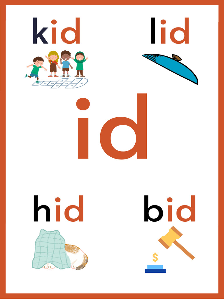 Id - Word Family Chart | PDF