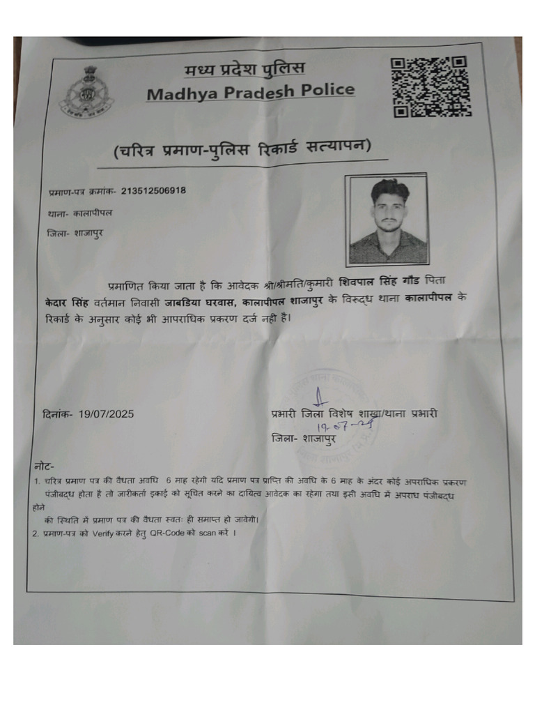 Police Verification | PDF