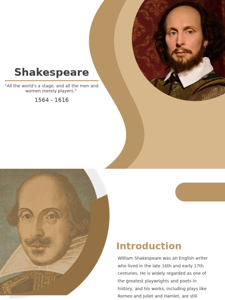 Shakespeare Presentation Template | PDF | William Shakespeare | Play ...
