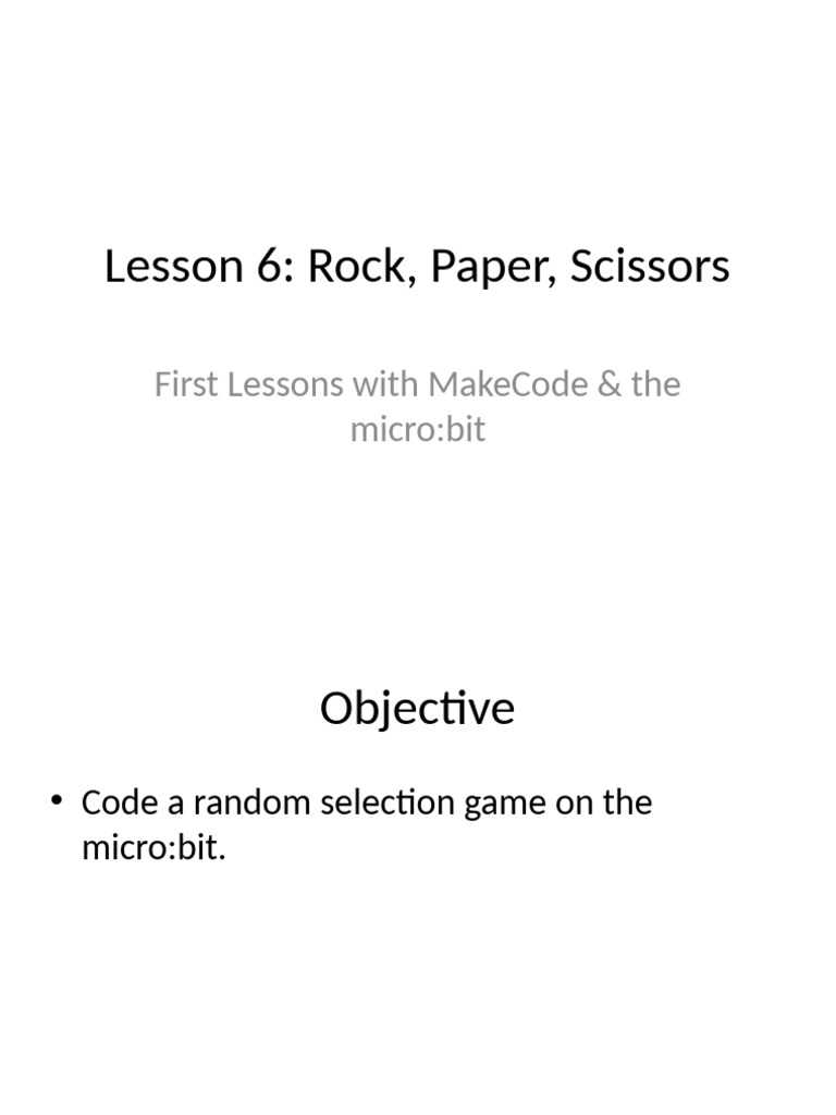 Lesson 6 Rock, Paper, Scissors | PDF