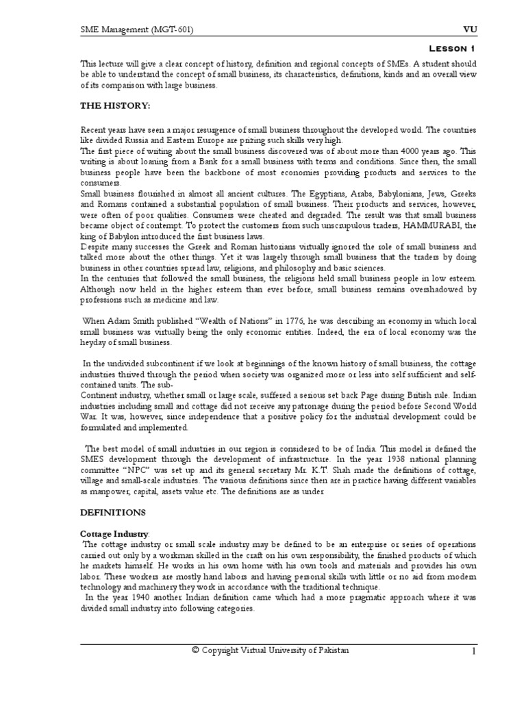SME Handouts | PDF | Entrepreneurship | Small And Medium Sized Enterprises