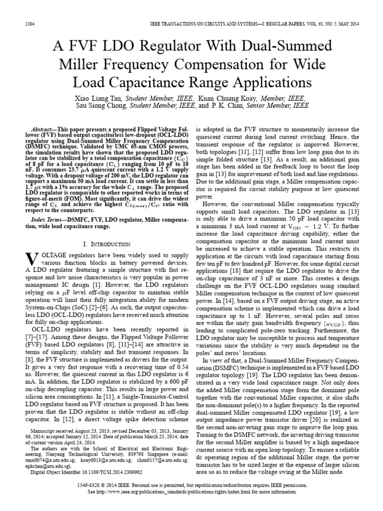 Dual-Summed Miller Compensated LDO | PDF | Capacitor | Electronic Design