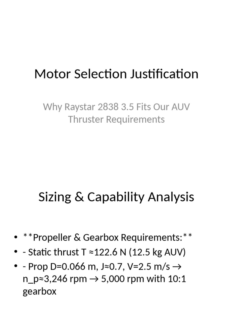 Motor Selection Justification | PDF