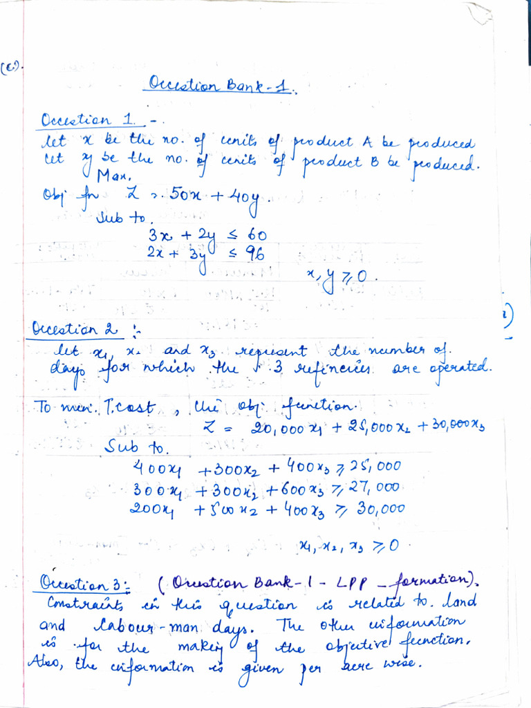 LPP - Formation of The Mathematical Model | PDF