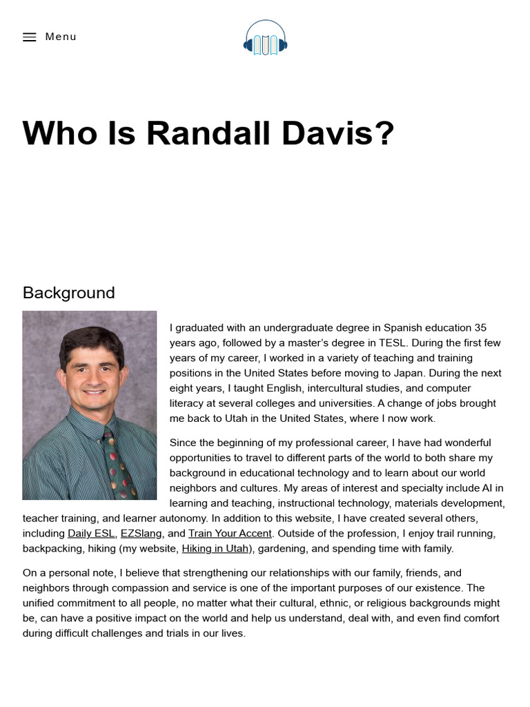 Randall Davis - Randall's ESL Cyber Listening Lab | PDF | Educational Technology | English As A ...