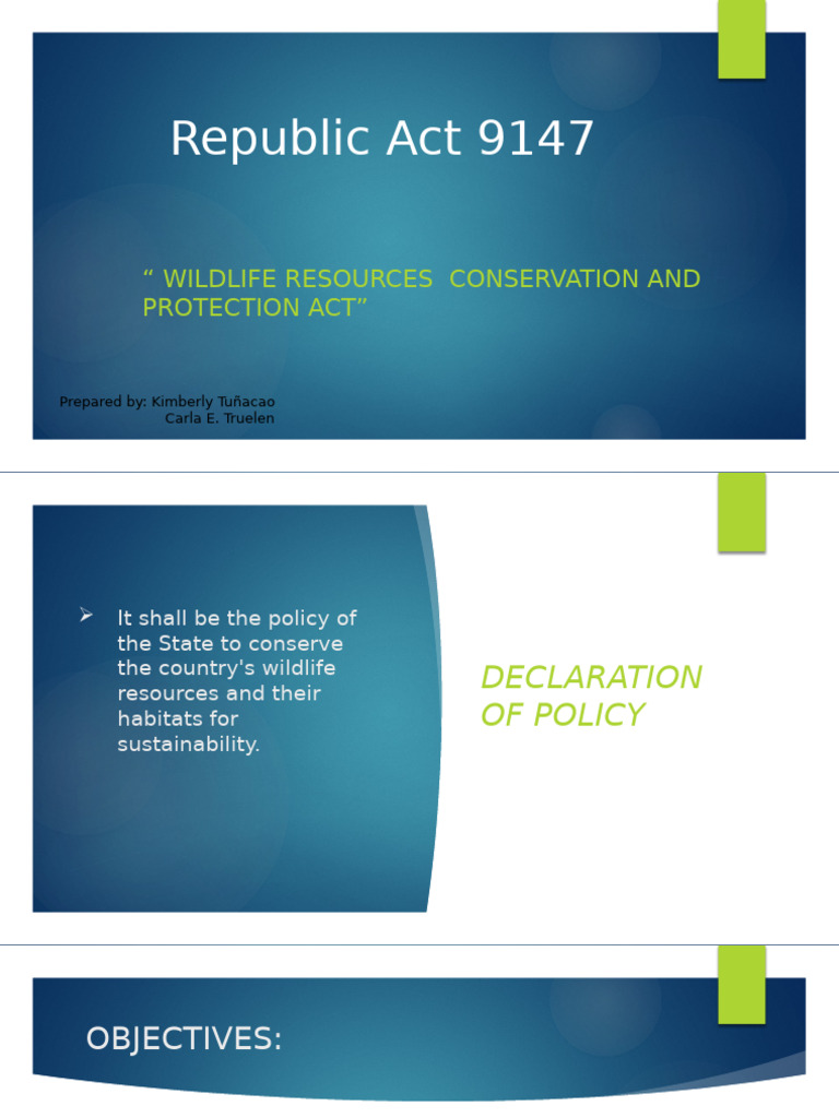 Republic Act 9147 1 | PDF | Conservation Biology | Wildlife