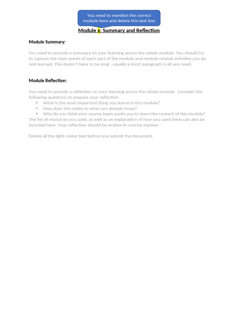 Module Summary and Reflection Guide | PDF