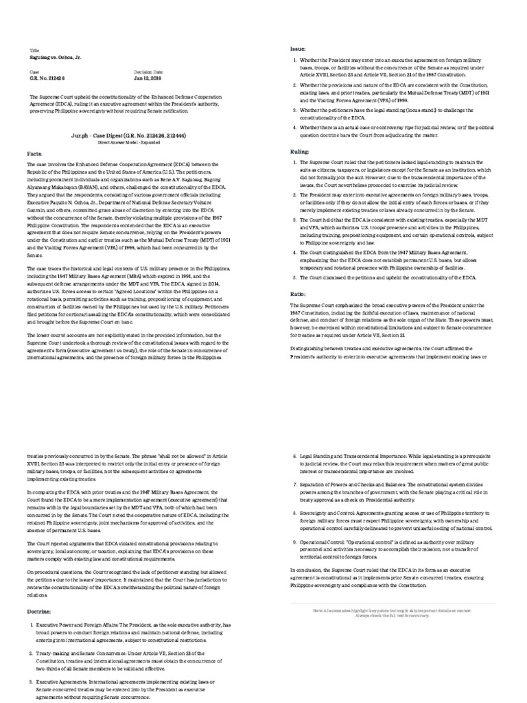 Territory (Article 1) Case Digest | PDF | Treaty | Mandamus
