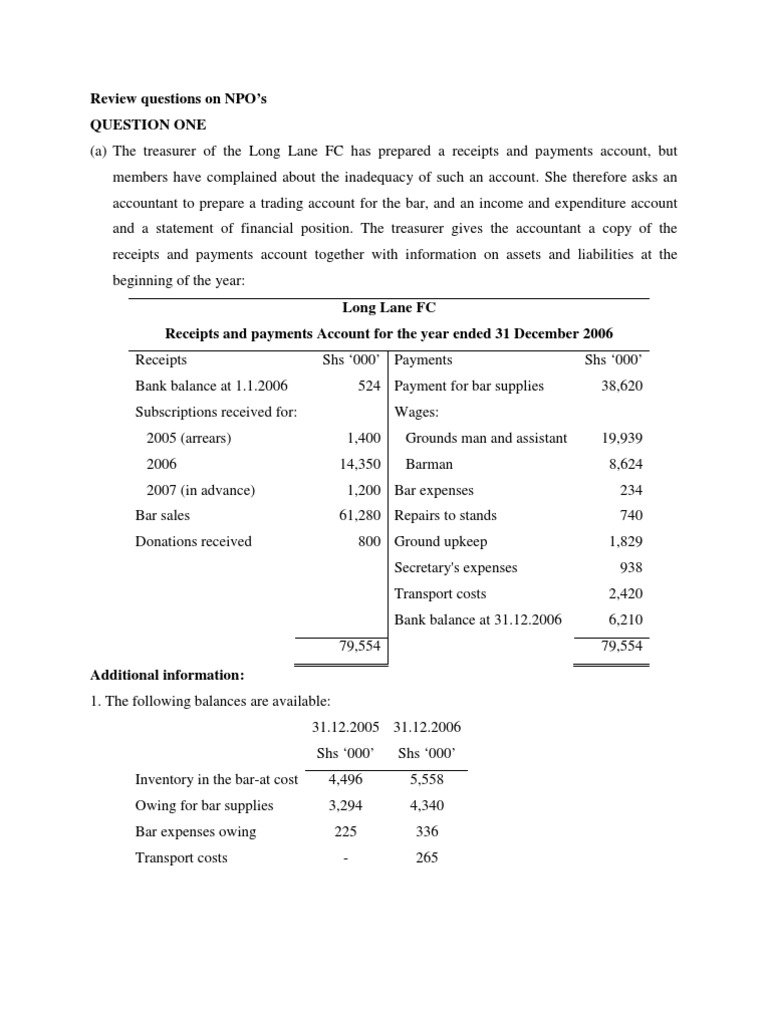 Review Questions On NPO S | PDF | Expense | Depreciation