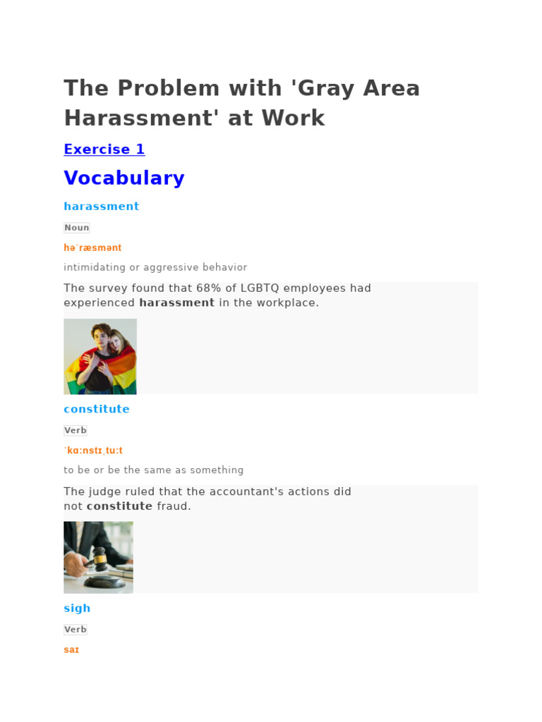 The Problem With 'Gray Area Harassment' at Work | PDF | Harassment ...