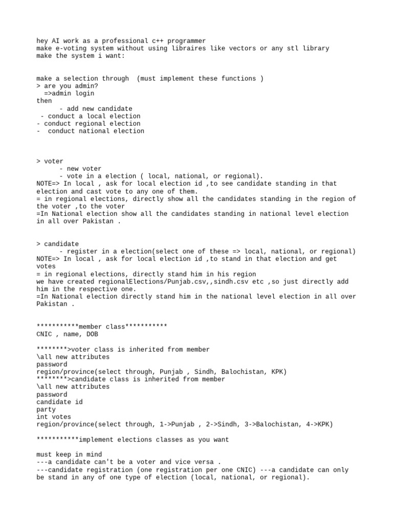 C++ Oop Project Promt | PDF