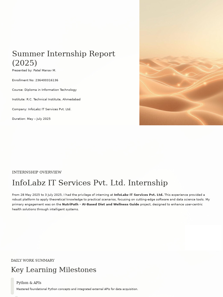 Summer Internship in Data Science 2025 | PDF | Artificial Intelligence ...