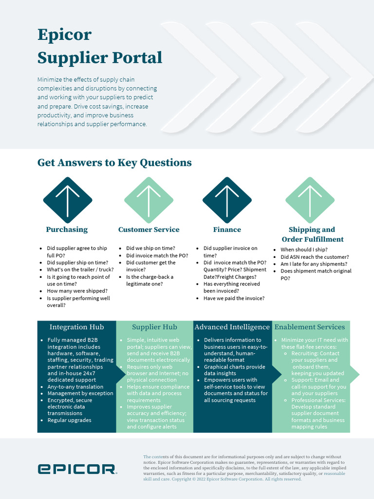 Epicor Supplier Portal Integration Guide | PDF | Invoice | Supply Chain
