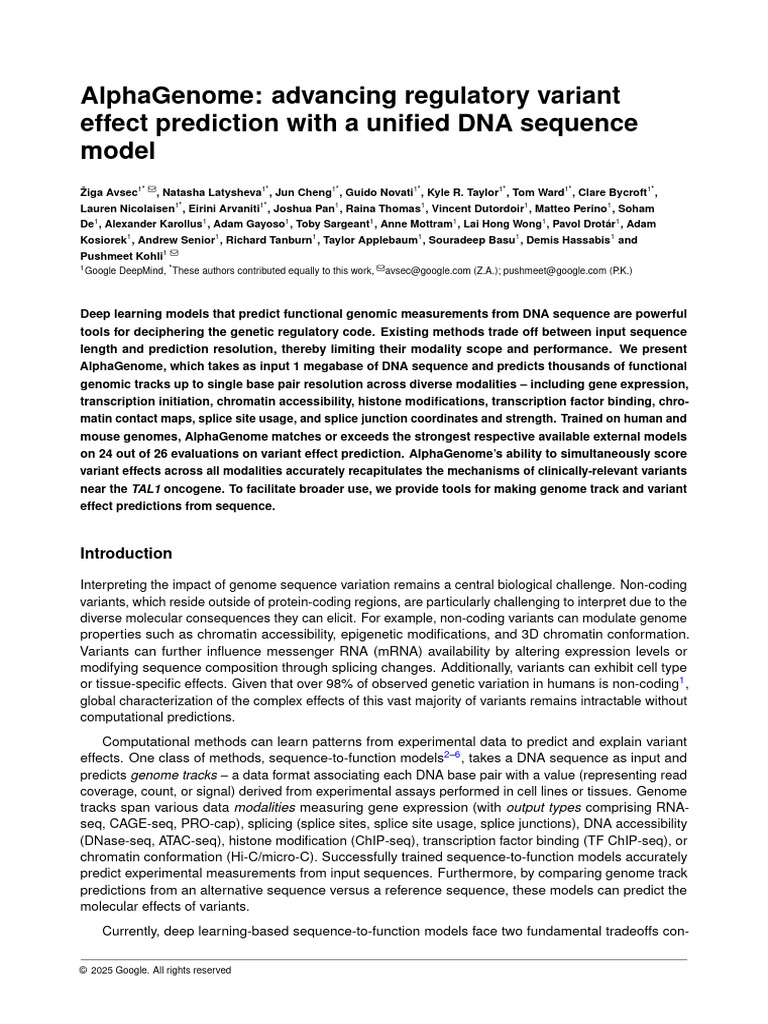 Alpha Genome | PDF | Rna Splicing | Alternative Splicing