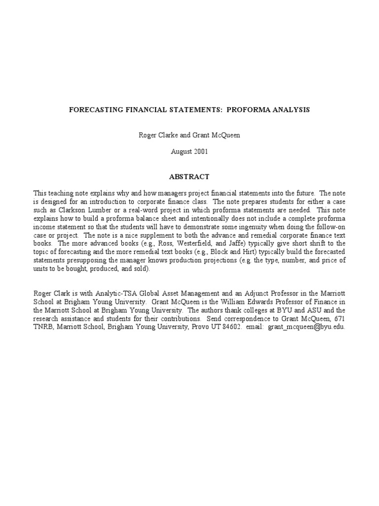 Proforma Statement Info | PDF | Law