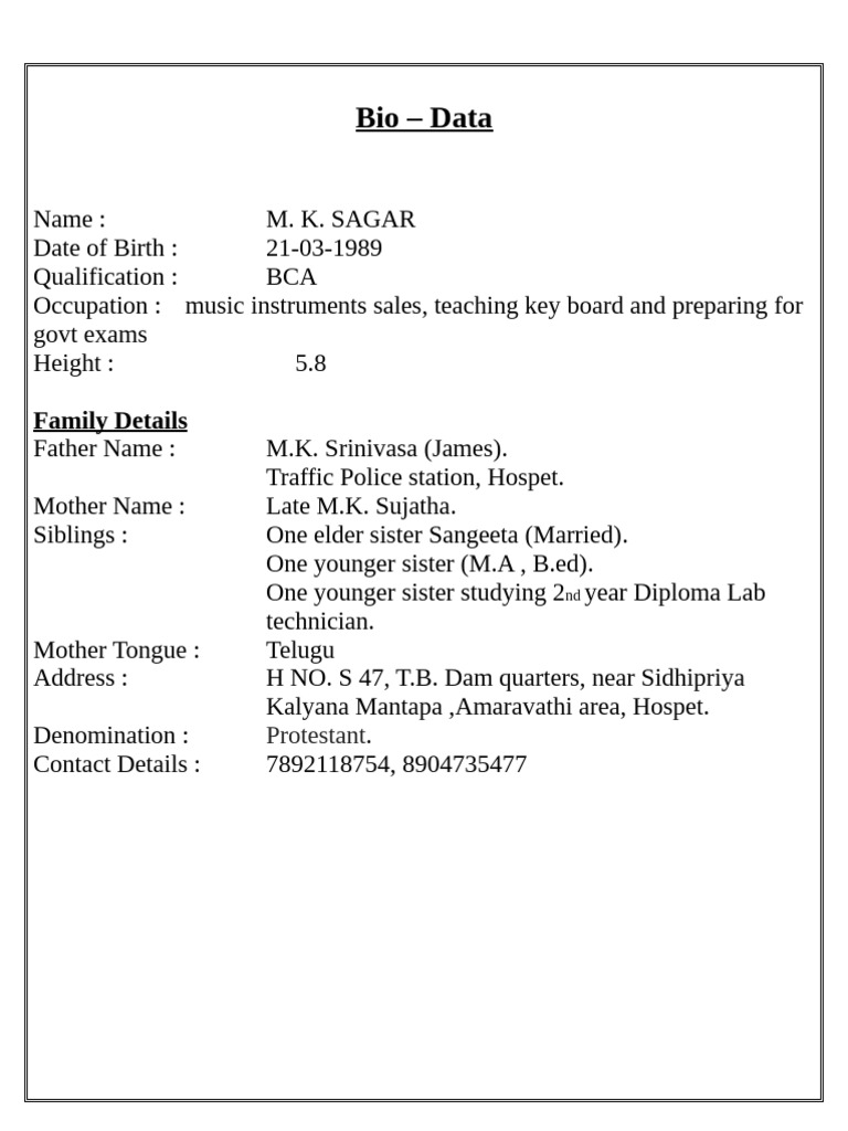 Sagar bio | PDF
