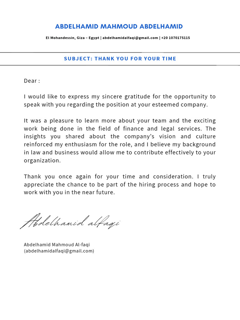 Thank You Letter from Law Graduate | PDF