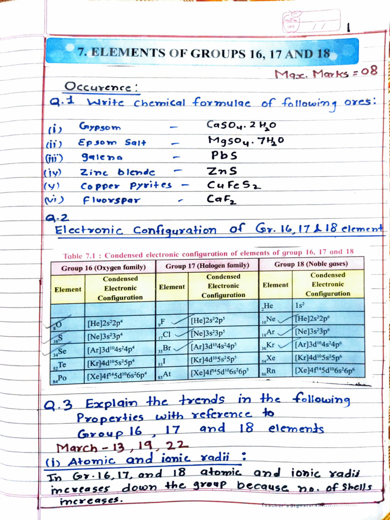 7.elements of Group 16,17 and 18 | PDF