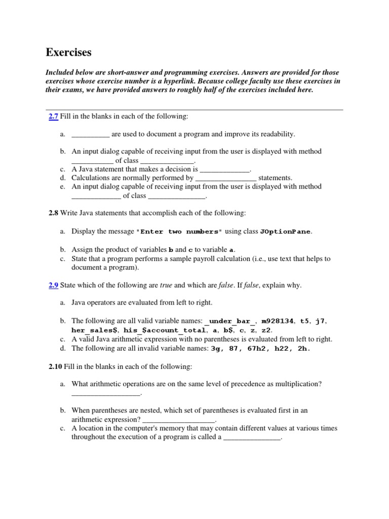 Exercises | PDF | Integer (Computer Science) | Letter Case