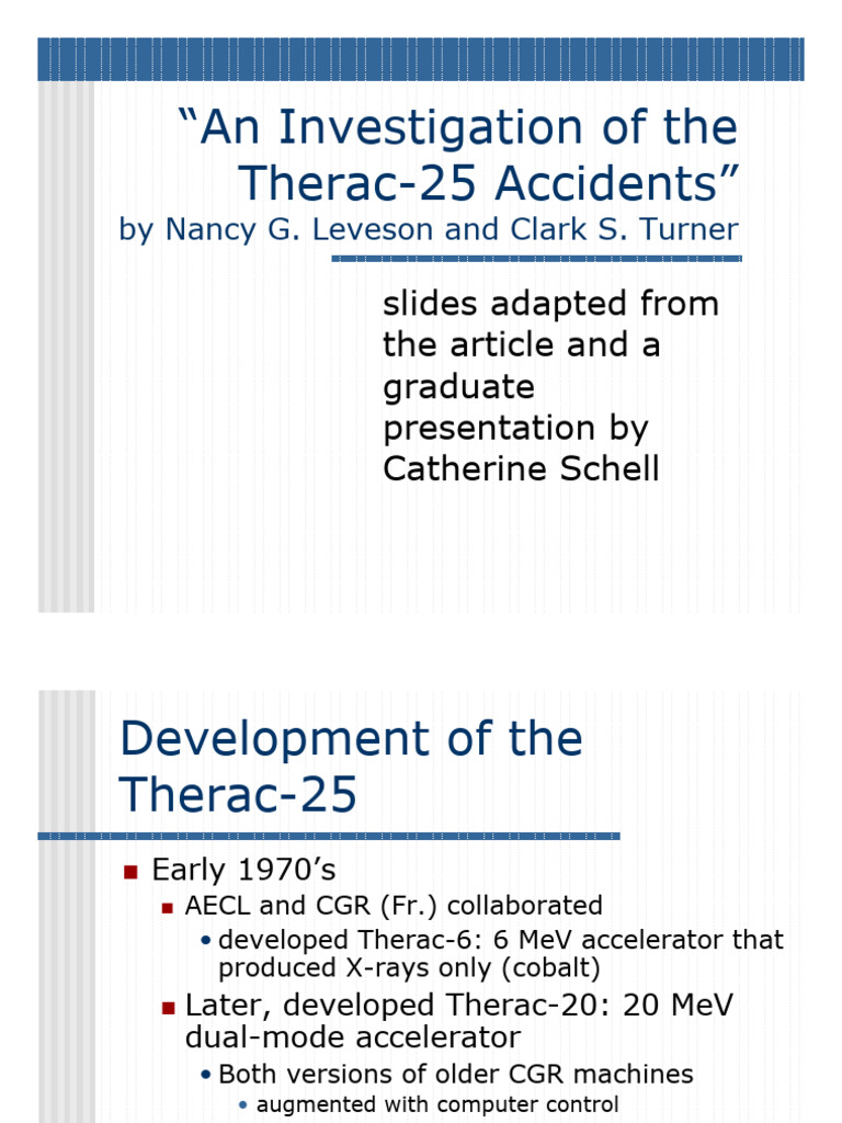 Investigation of The Therac-25 Accidents 1993 Leveson | PDF