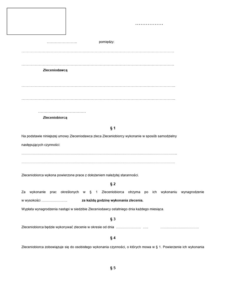 Druk Umowy Zlecenia | PDF