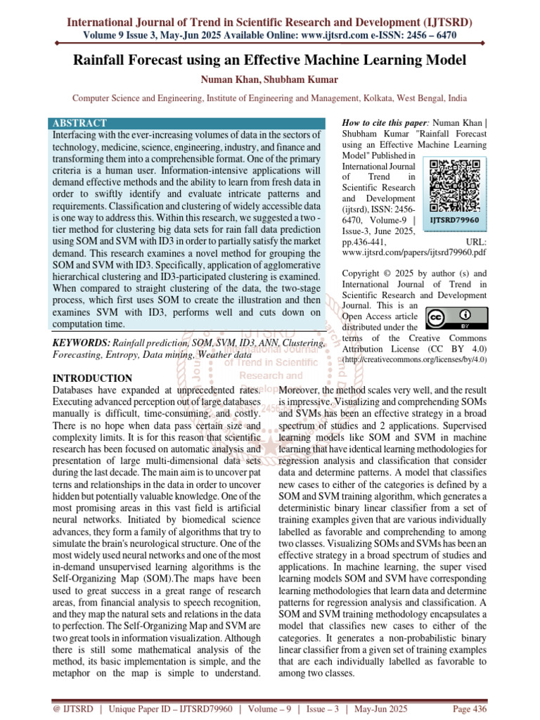 Rainfall Forecast Using An Effective Machine Learning Model | PDF | Support Vector Machine ...