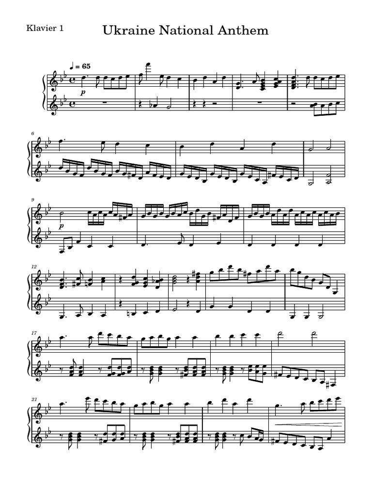 Ukraine National Anthem Sheet Music | PDF