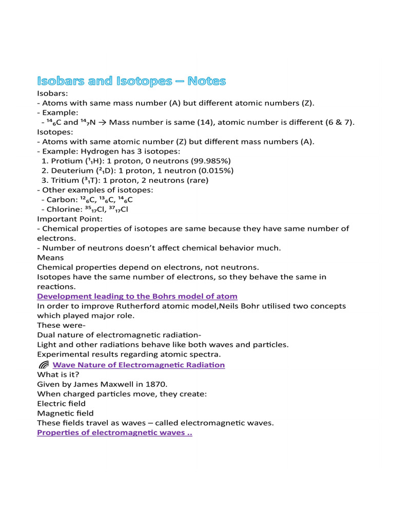 Part 2 Structure of Atom Notes | PDF