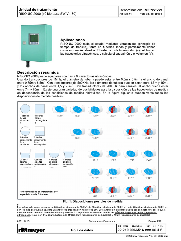 Risonic 2000 Ficha Técnica | PDF | Relé | Ultrasonido