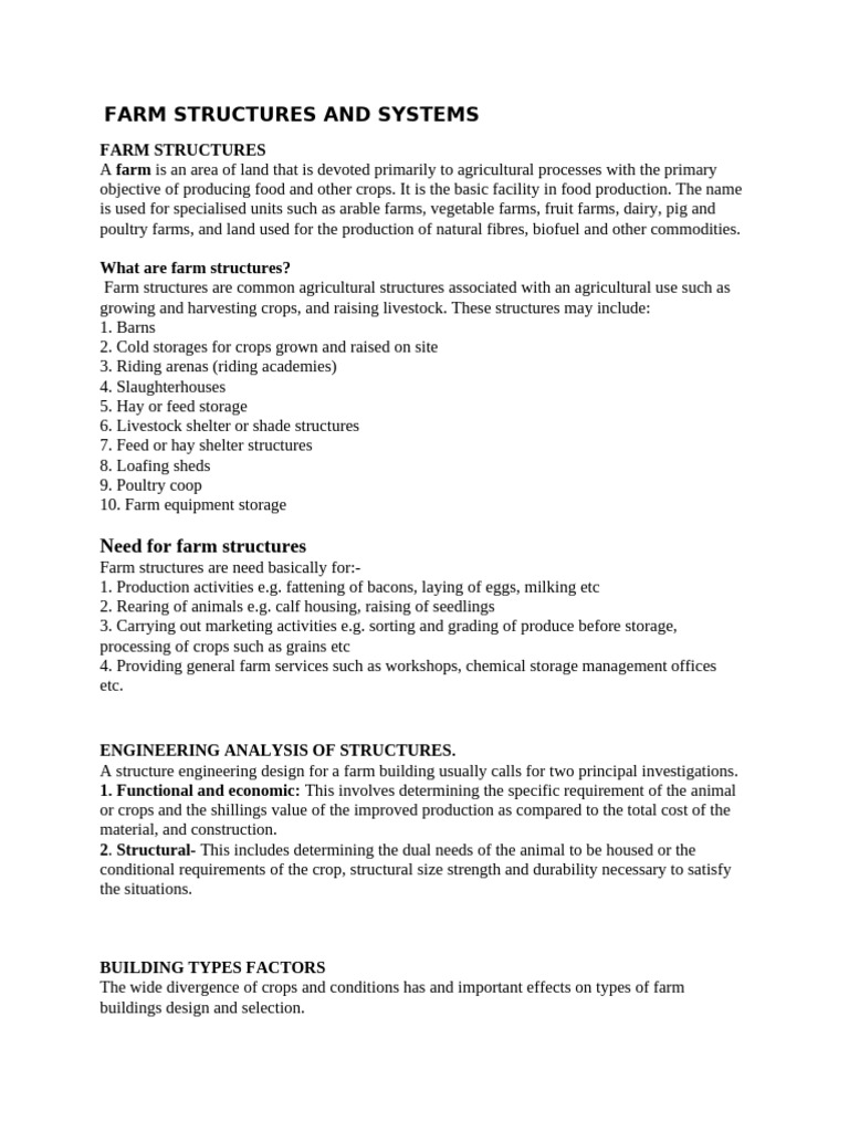 Overview of Farm Structures and Design | PDF | Dairy | Wood