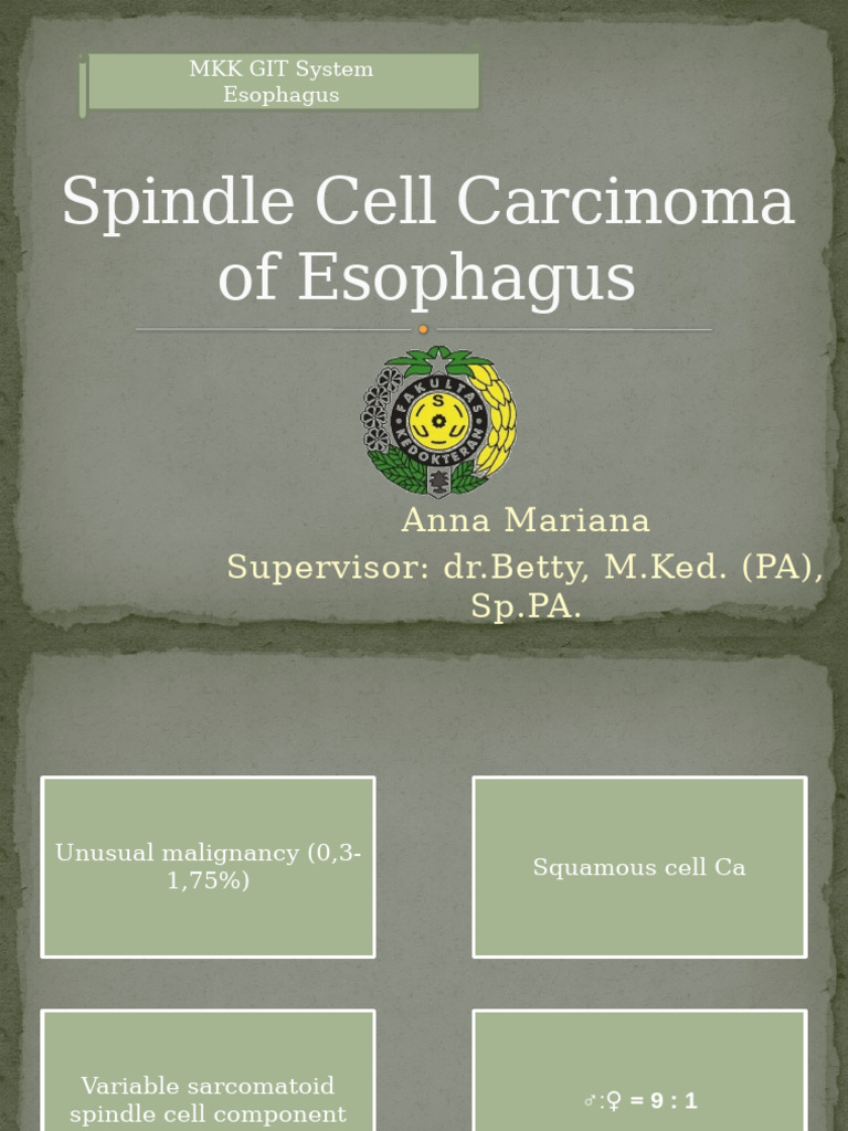 Spindle Cell Carcinoma of the Esophagus | PDF | Carcinoma | Epithelium