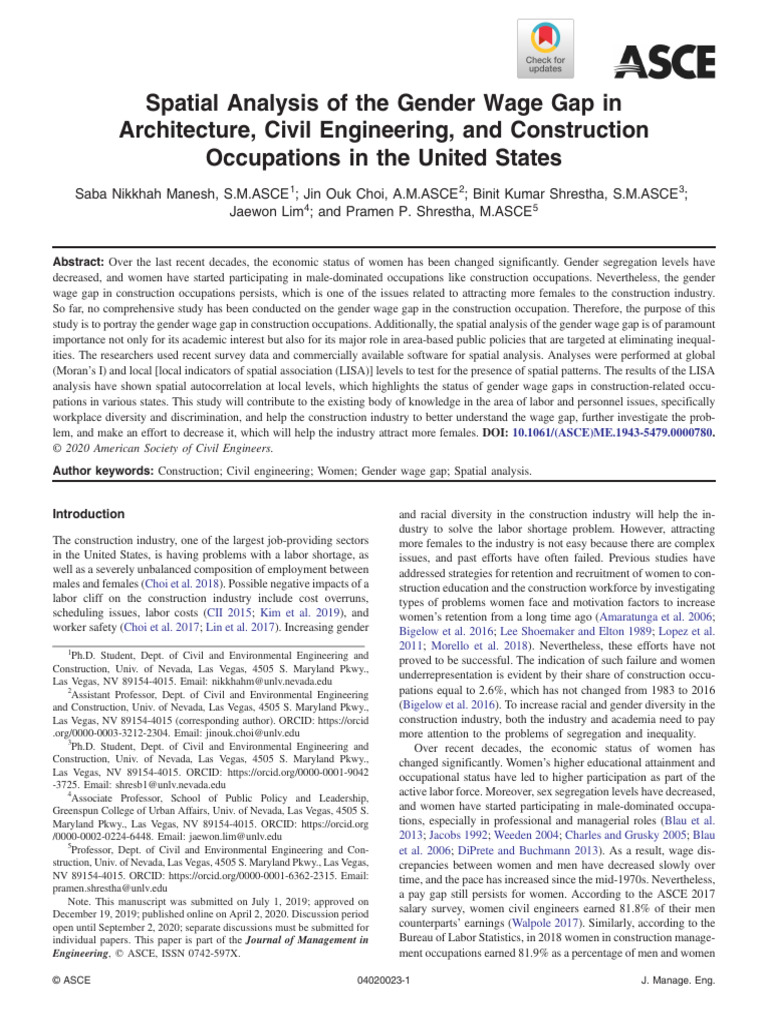2020-Spatial Analysis of Gender Wage Gap | PDF | Gender Pay Gap ...