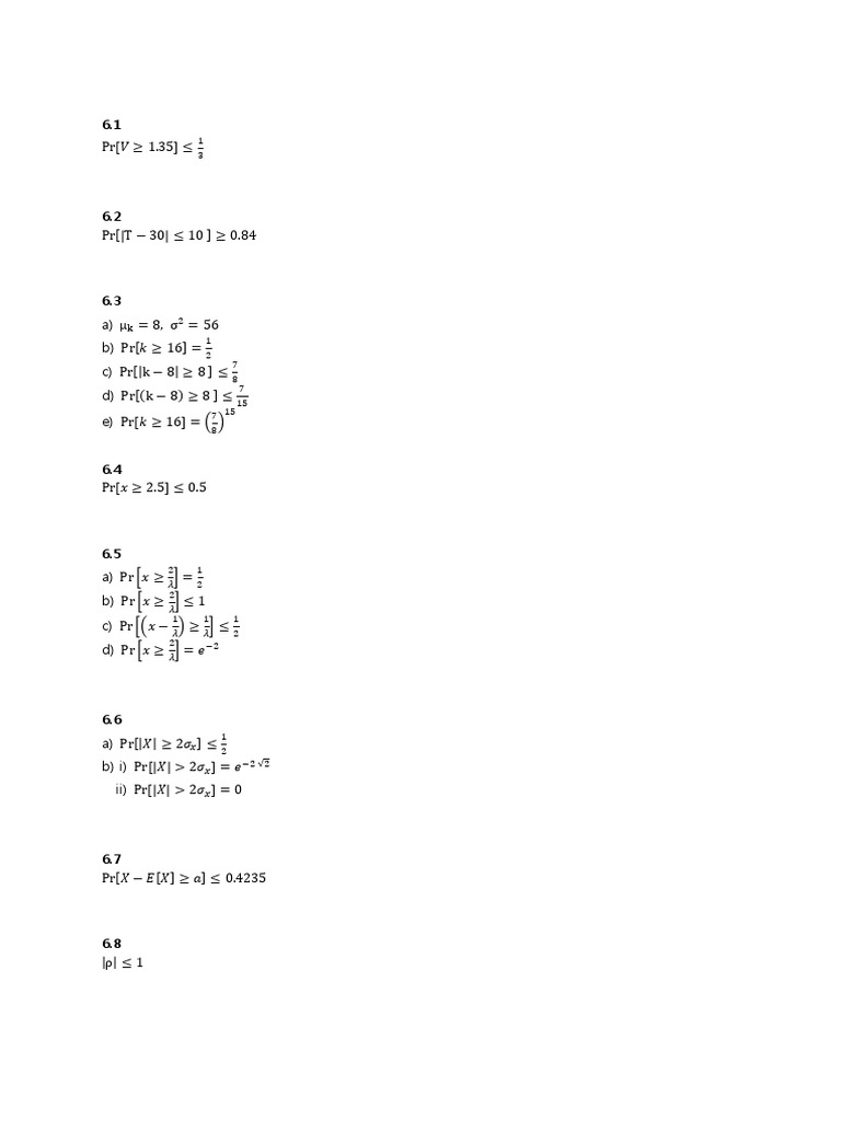 확률과랜덤과정 Ch.6 Answer | PDF