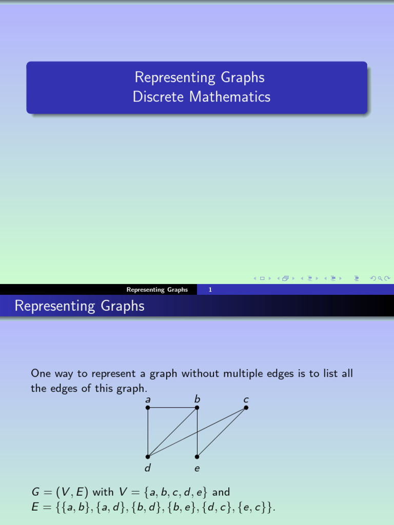 s9.3 Representing Graphs | PDF | Vertex (Graph Theory) | Mathematical Concepts