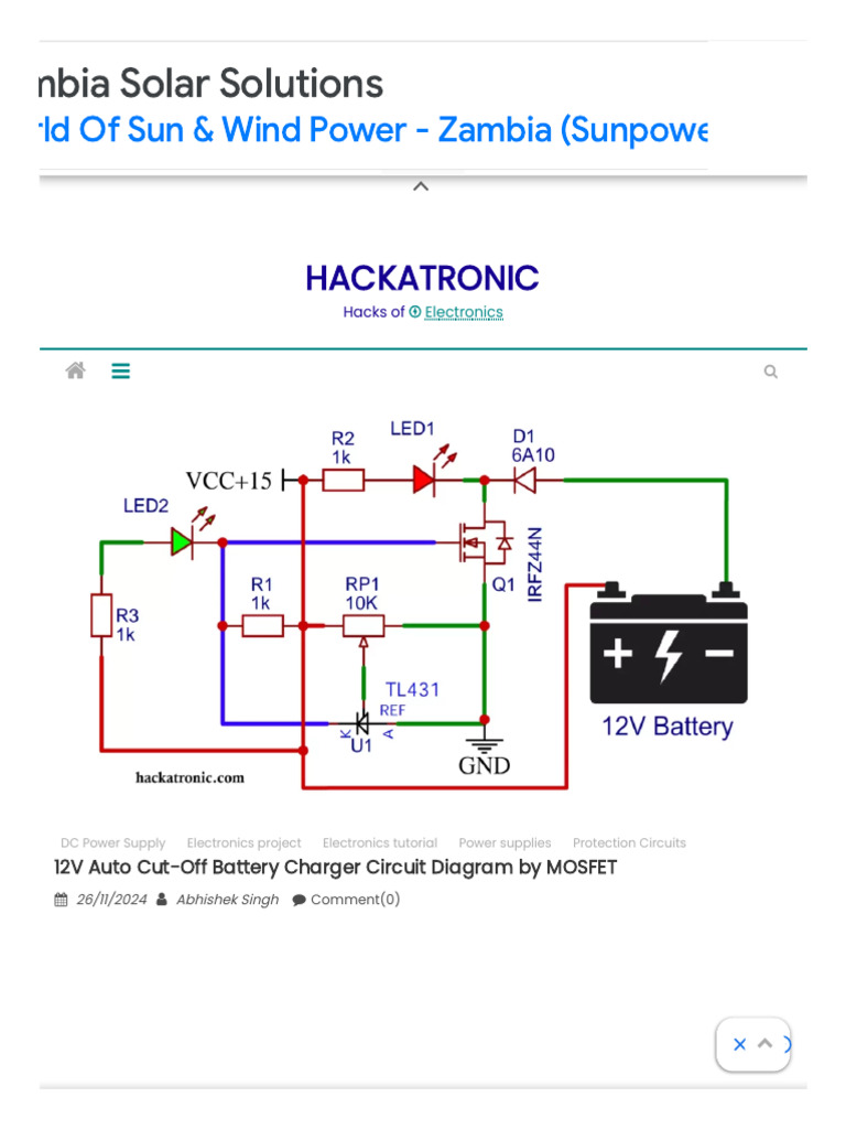 12V Auto Cut-Off Charger Circuit | PDF | Battery Charger | Voltage
