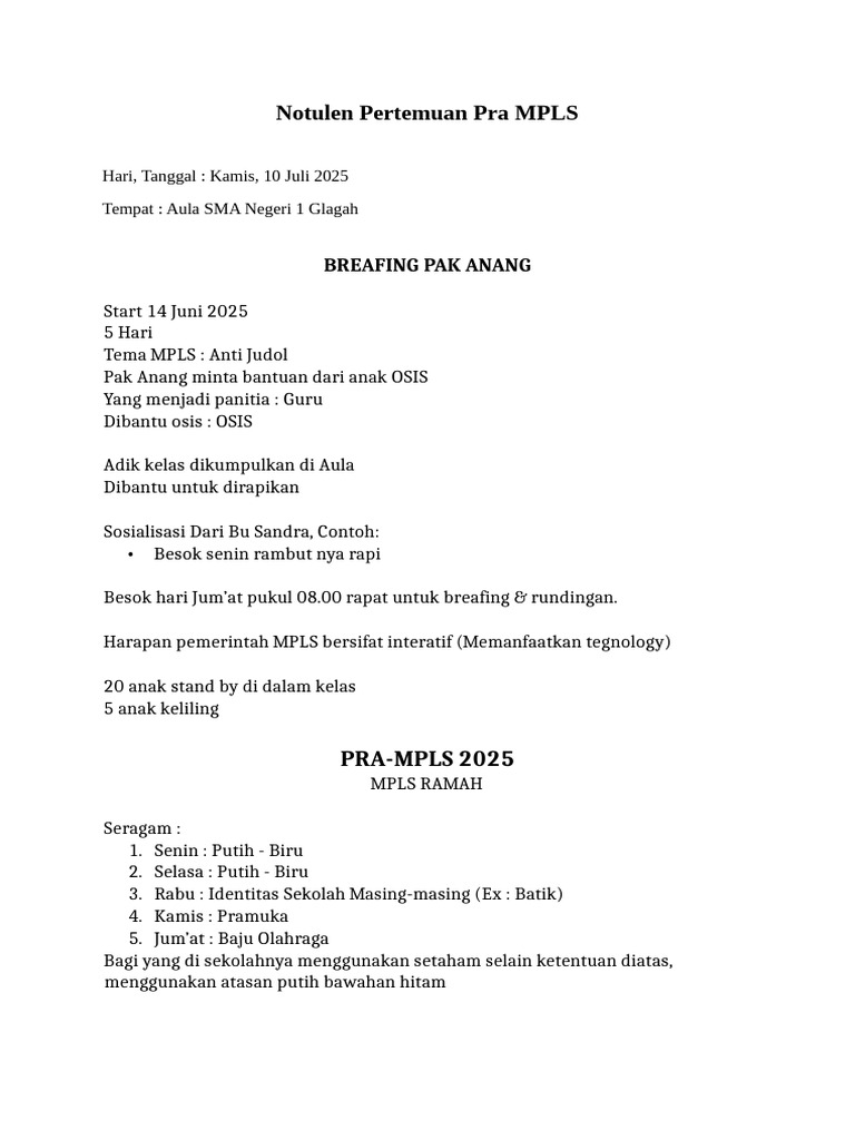 Contoh File Notulen | PDF