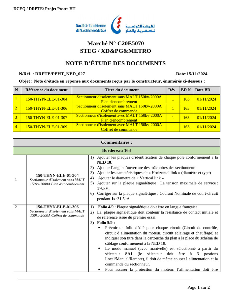 Note d'étude sur le plan d'encombrement | PDF | Puissance (physique ...