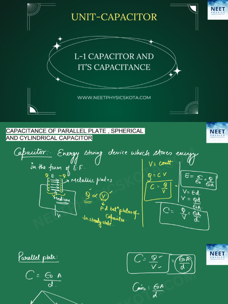 L-1 Capacitor and Capacitance | PDF