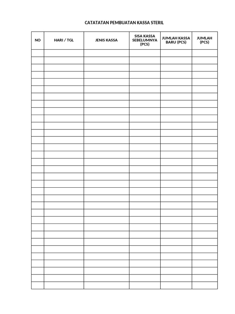 Blanko Pembuatan Kassa | PDF