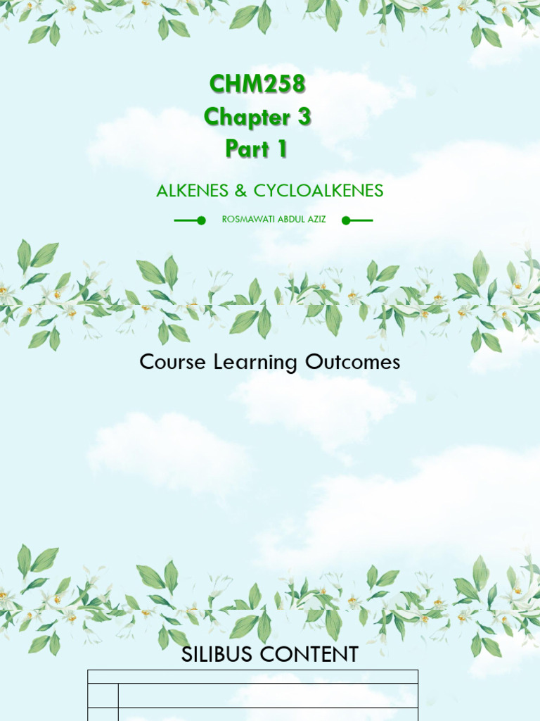 Alkenes and Cycloalkenes Overview | PDF | Alkene | Isomer