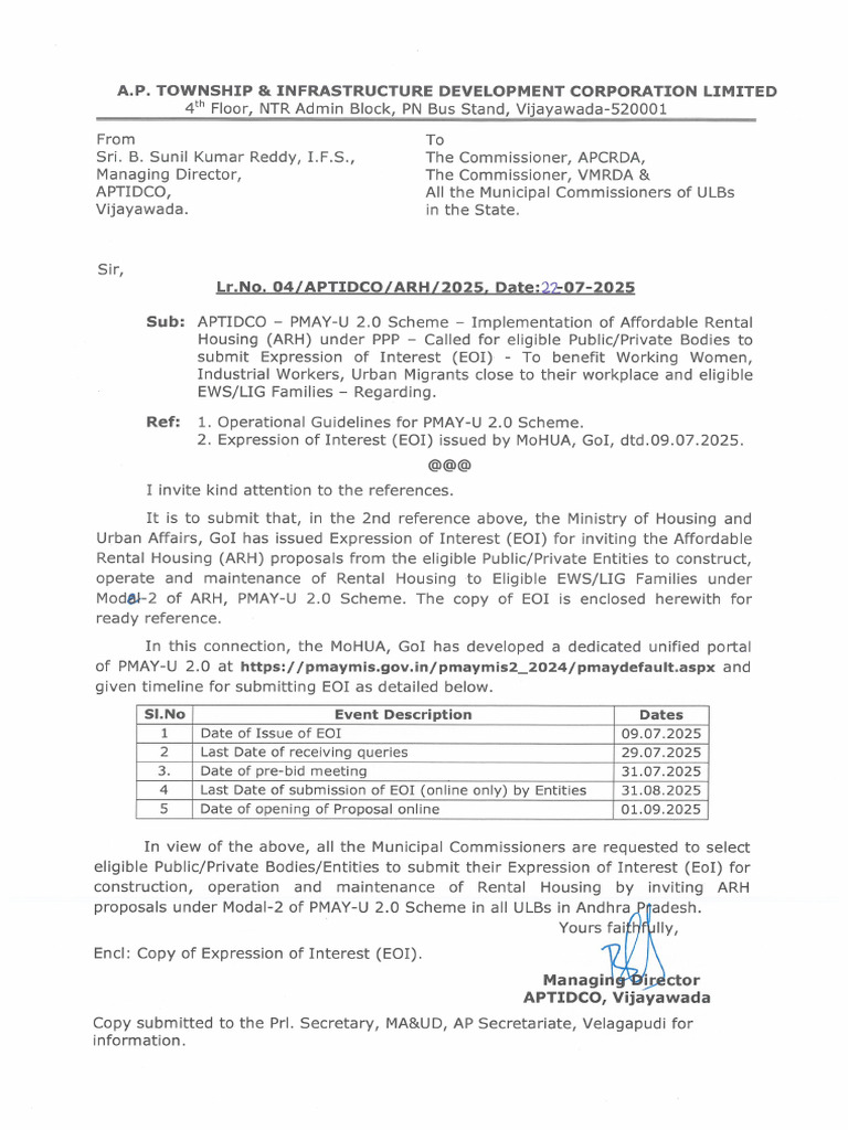 EoI For Shortlisting of Entities For Construction, Operation and ...