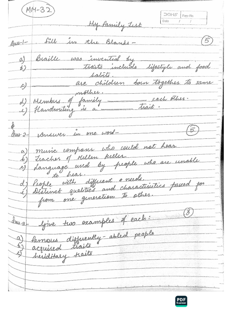 My Family Test | PDF