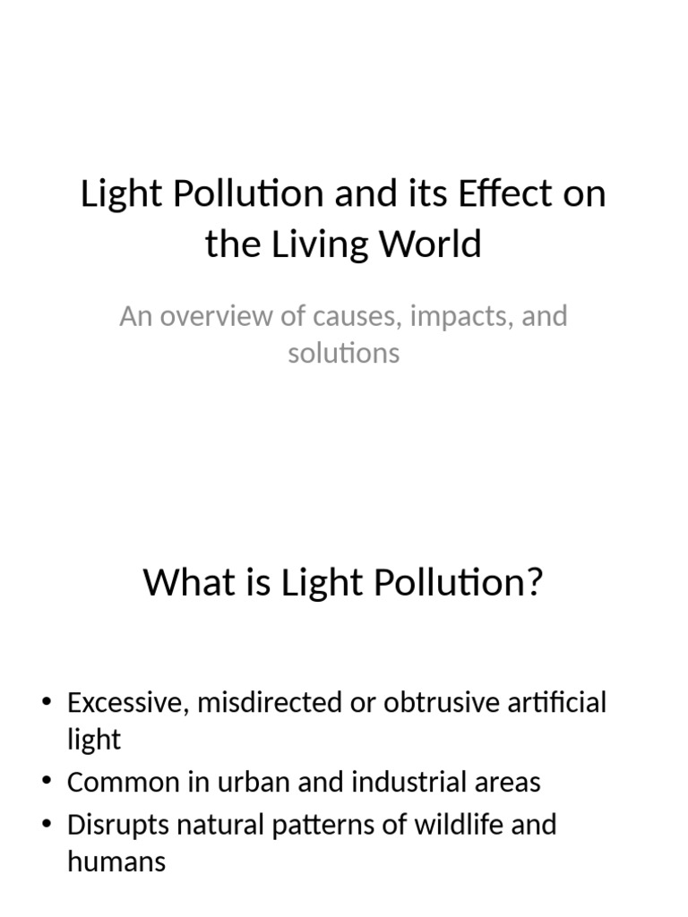 Light Pollution Presentation | PDF