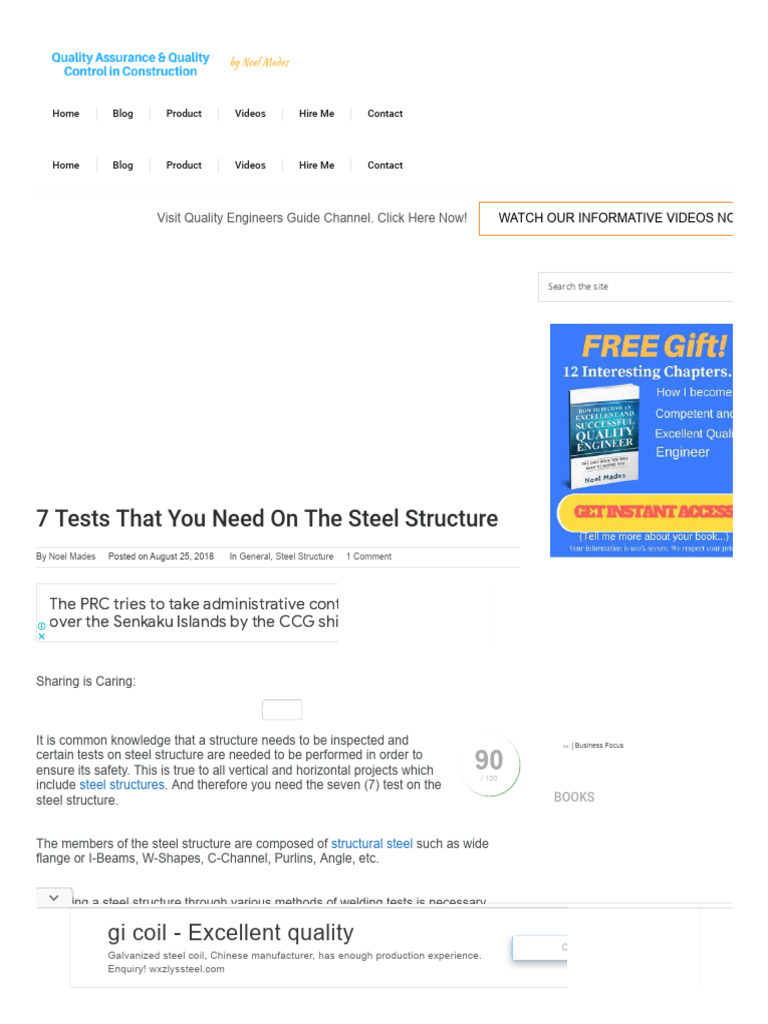 Essential Tests for Steel Structures | PDF | Nondestructive Testing ...