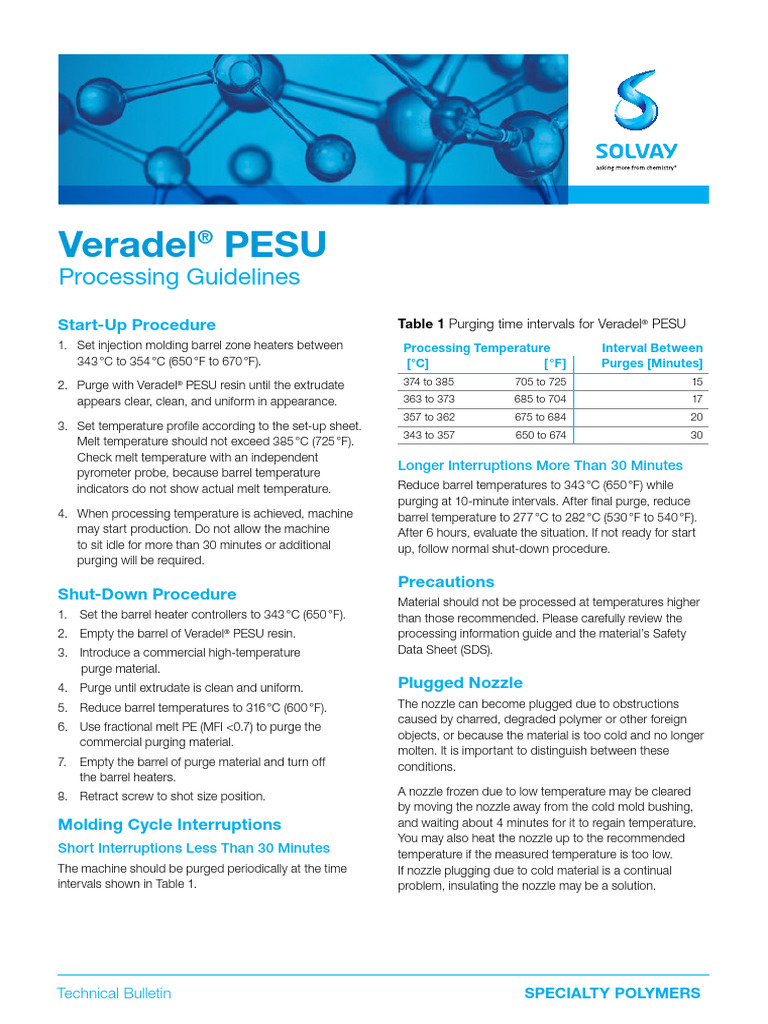 Veradel PESU Processing Guidelines - EN | PDF | Materials | Industrial ...
